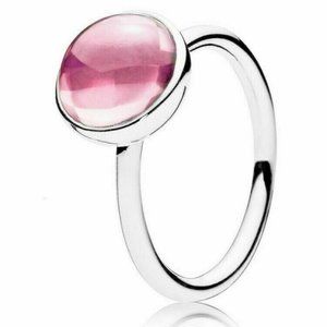 Pandora | Jewelry | Pandora Sterling Silver Poetic Droplet Ring Pink ...